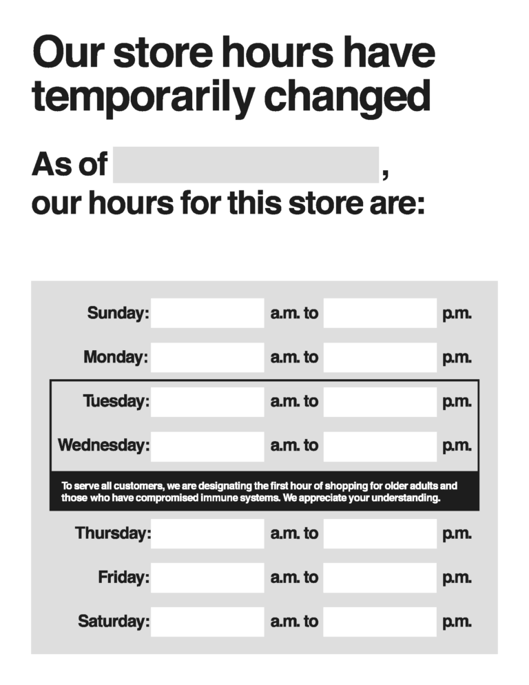 Special Store Hours Sign
